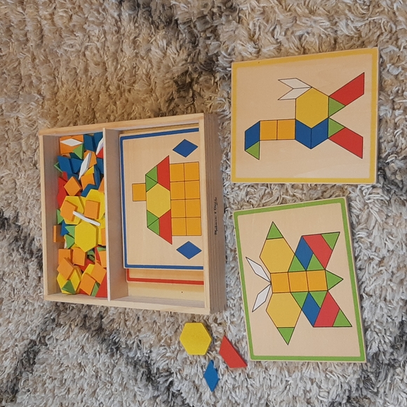 Melissa & Doug | Toys | Melissa Doug Pattern Blocks And Boards Wooden ...